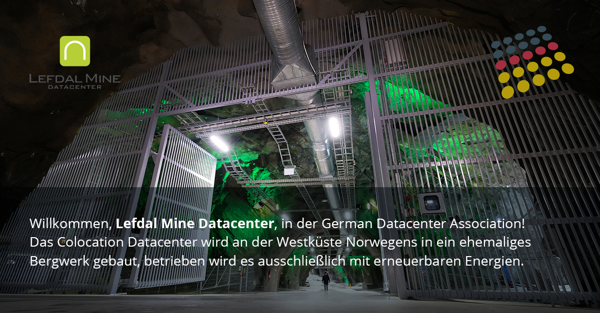 Lefdal Mine Datacenter schließt sich GDA an | German Datacenter Association